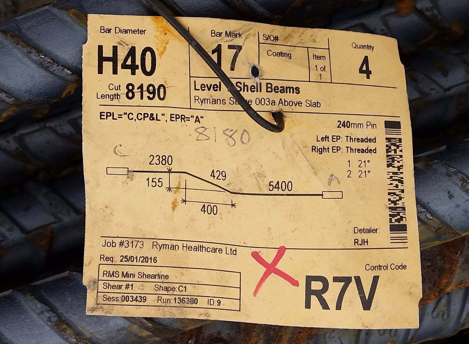 H40 Bar Tag - Cage BMS | Steel Reinforcement Coupler | Steel ...